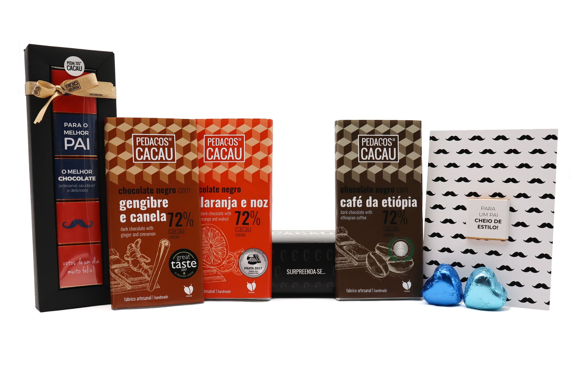 Cabaz: Chocolate e um Pai Estiloso - Pedaços de Cacau