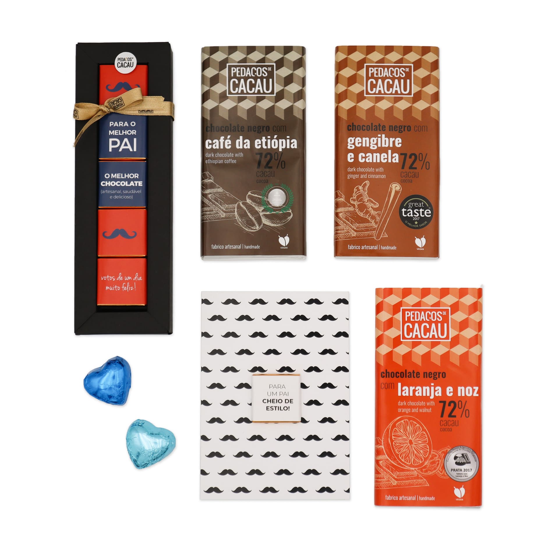 Cabaz: Chocolate e um Pai Estiloso - Pedaços de Cacau